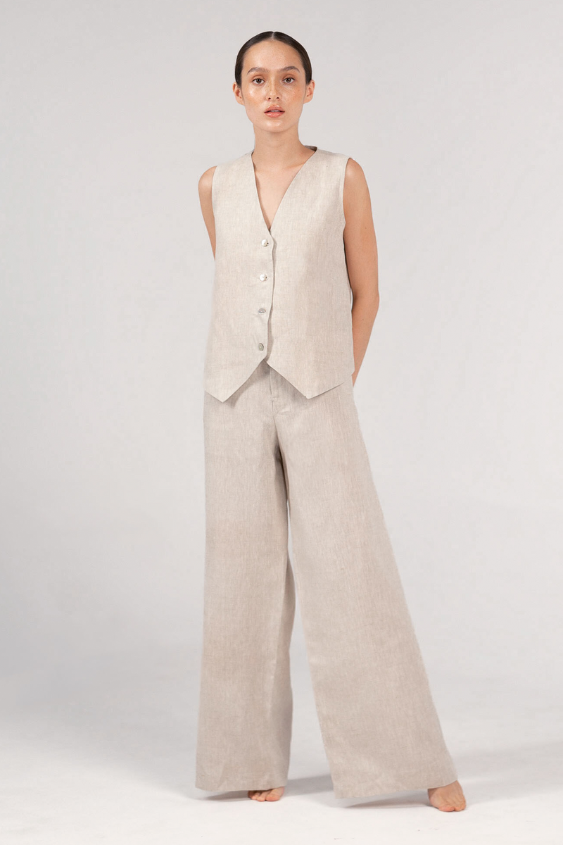 Cedie Vest Oatmeal – TRUDE LIZARES